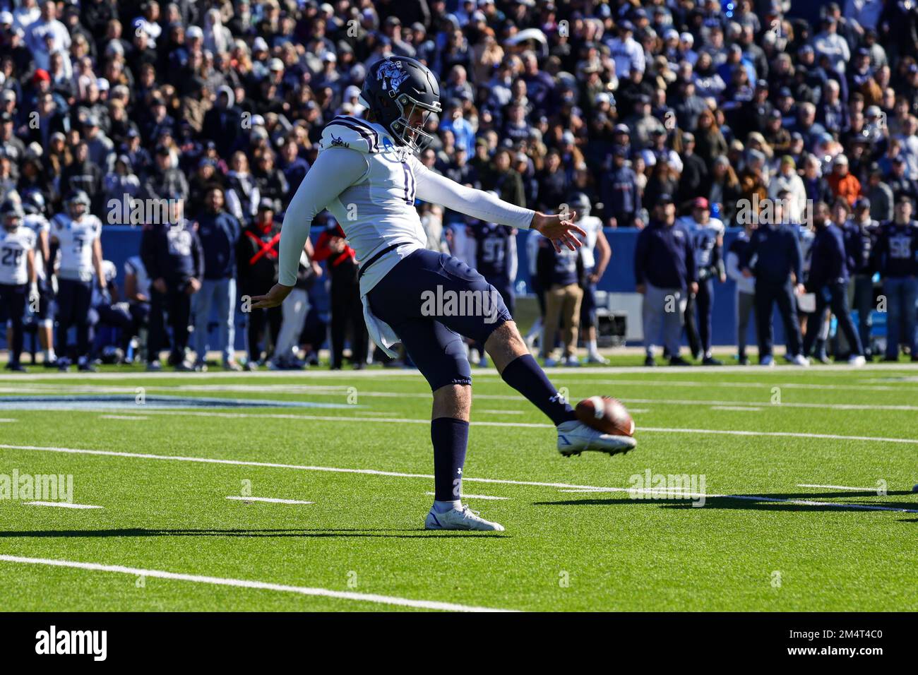 Colorado School of Mines Orediggers Jacob Click (0) punts during the ...