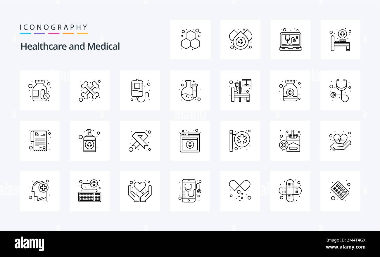 25 Medical Line icon pack Stock Vector Image & Art - Alamy