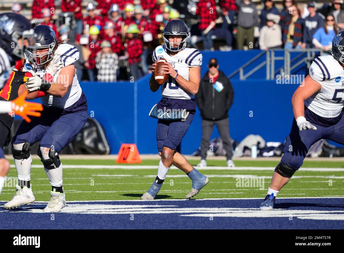 Colorado School of Mines Orediggers quarterback John Matocha (10) sets ...