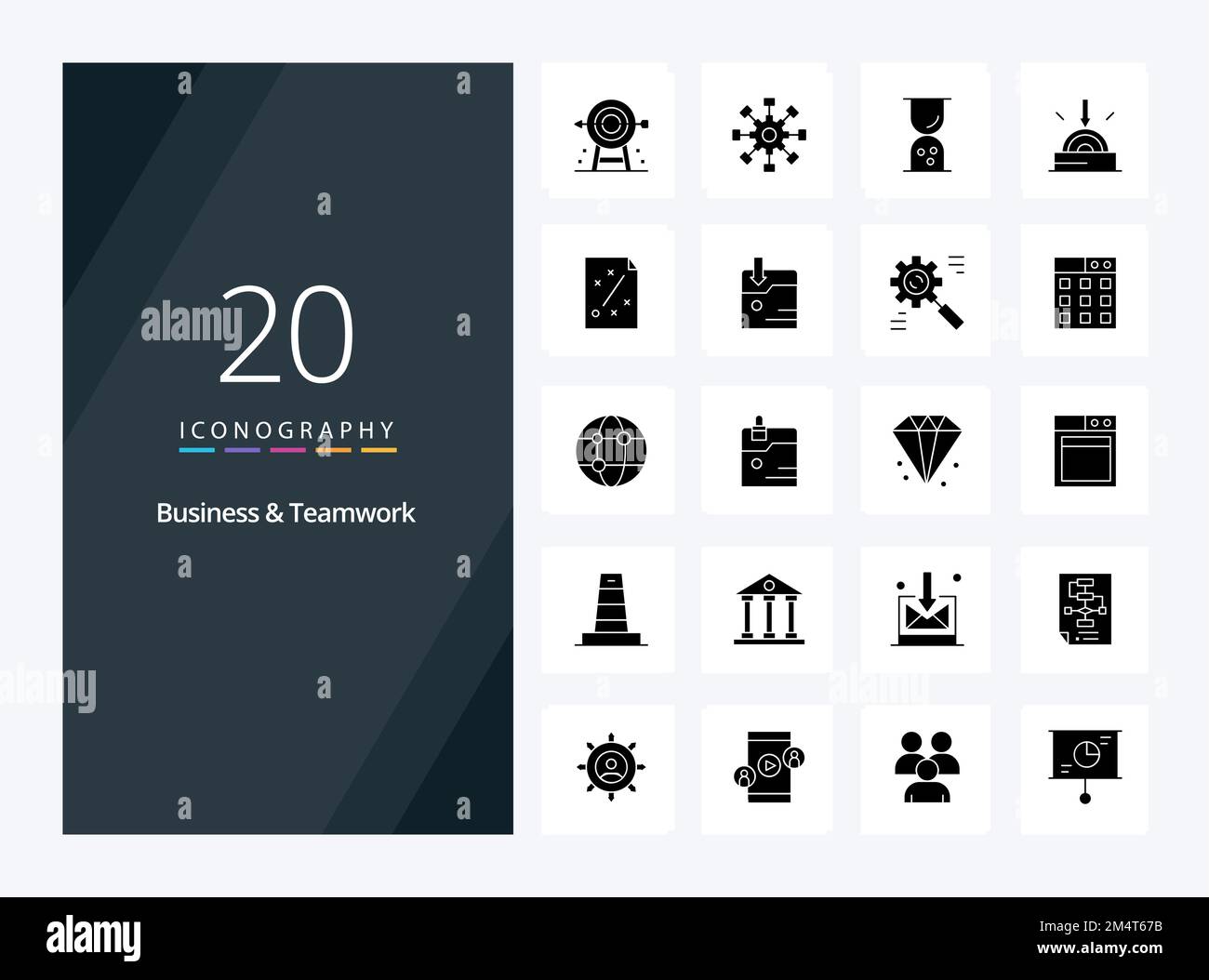 20 Business And Teamwork Solid Glyph icon for presentation Stock Vector ...