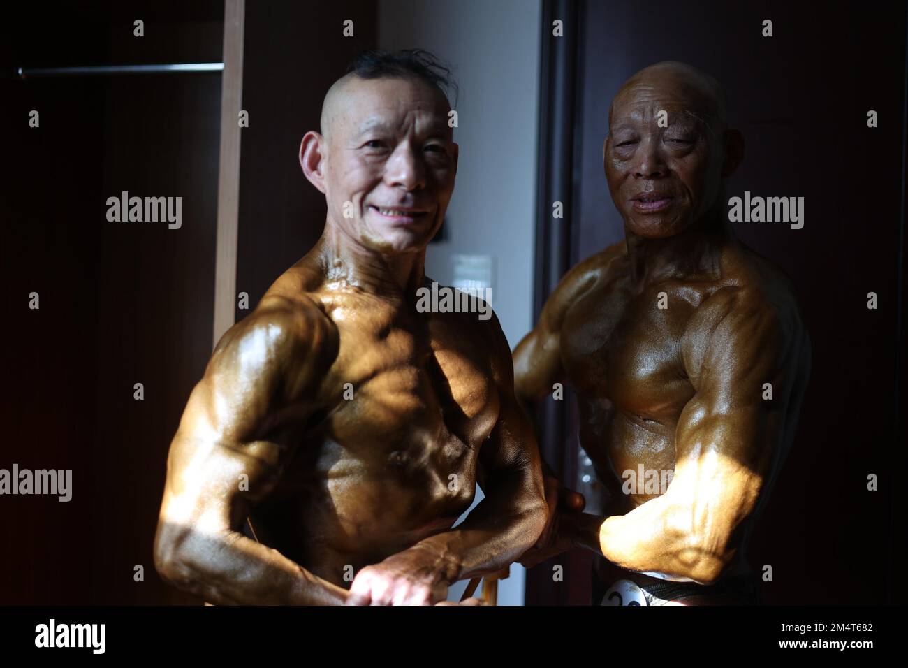 Old people over the age of 70 participated in Hangzhou Bodybuilding ...