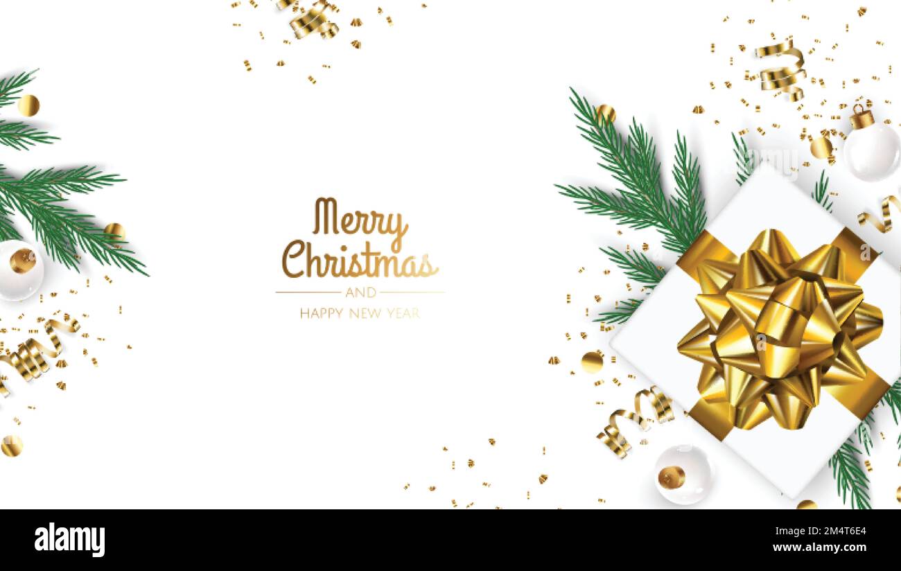 Merry Christmas and Happy New Year. Xmas Festive background with ...