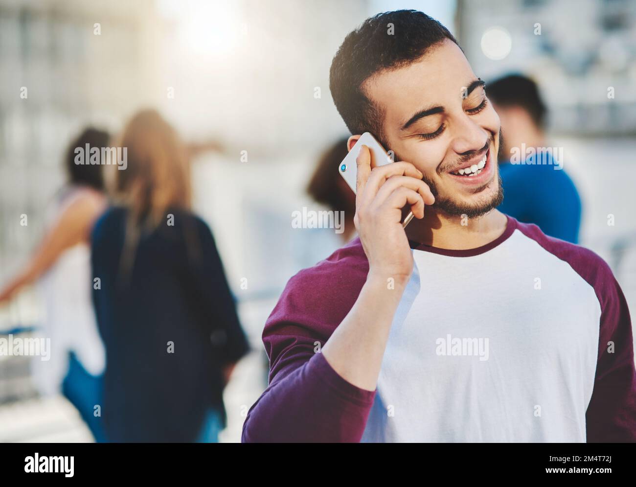Handsome young man making phone hi-res stock photography and images - Alamy