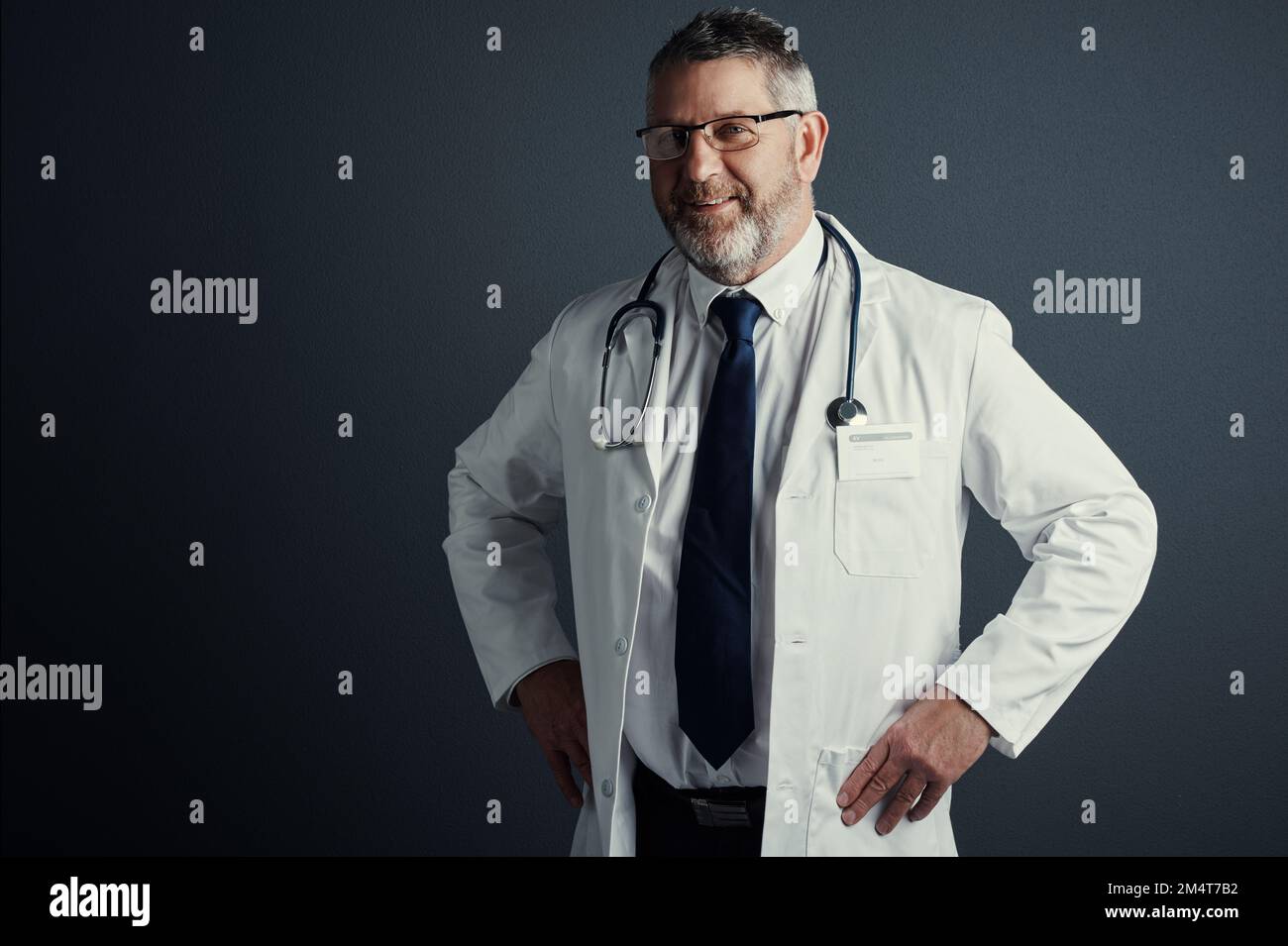 Ive got you covered. Studio portrait of a handsome mature male doctor ...