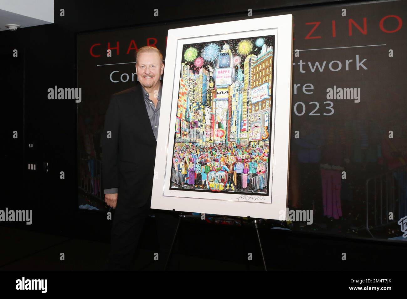 Charles Fazzino attends the unveiling of Charles Fazzino’s ...