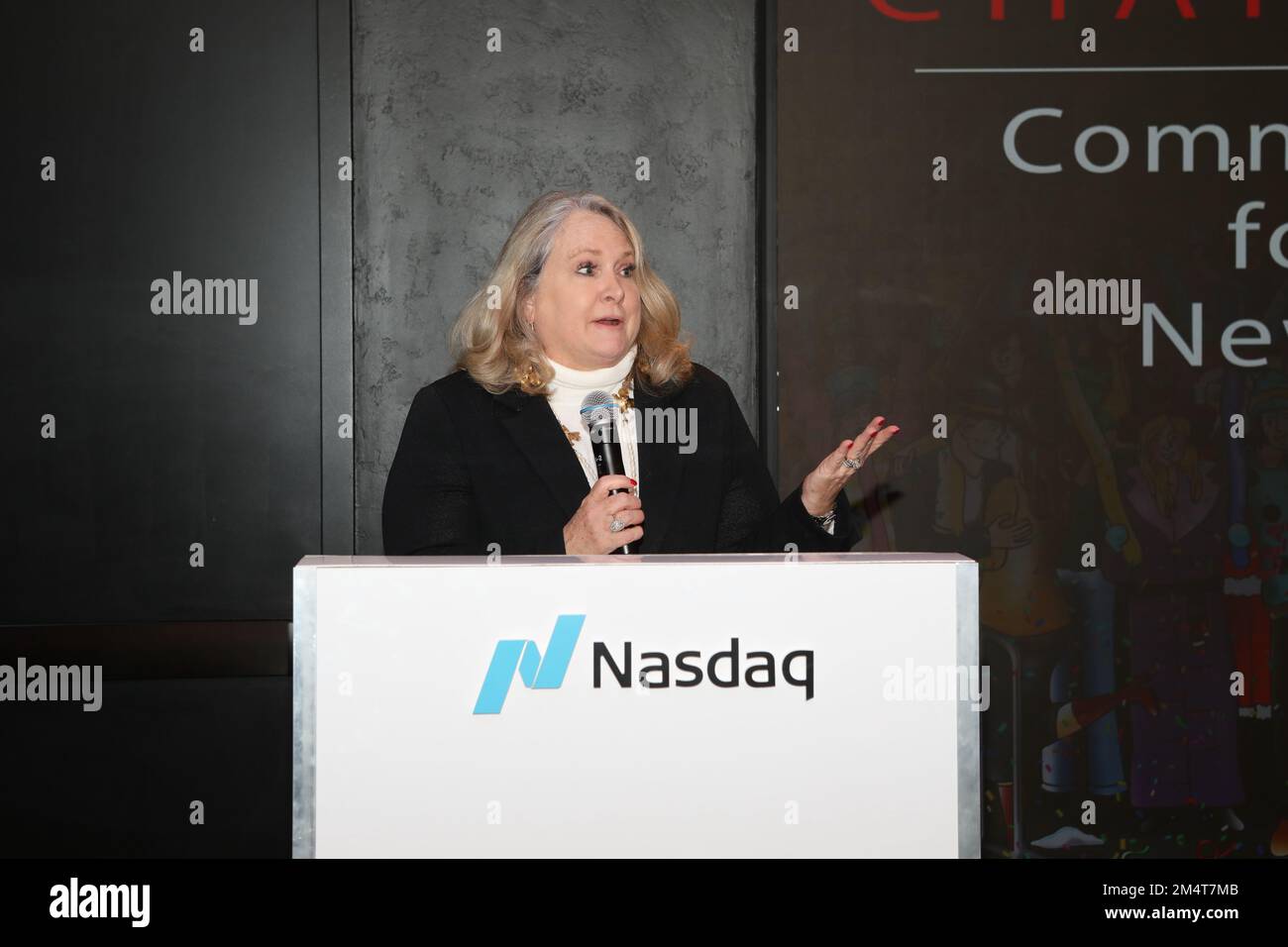 Bettie Blair Gebara attends the unveiling of Charles Fazzino’s ...