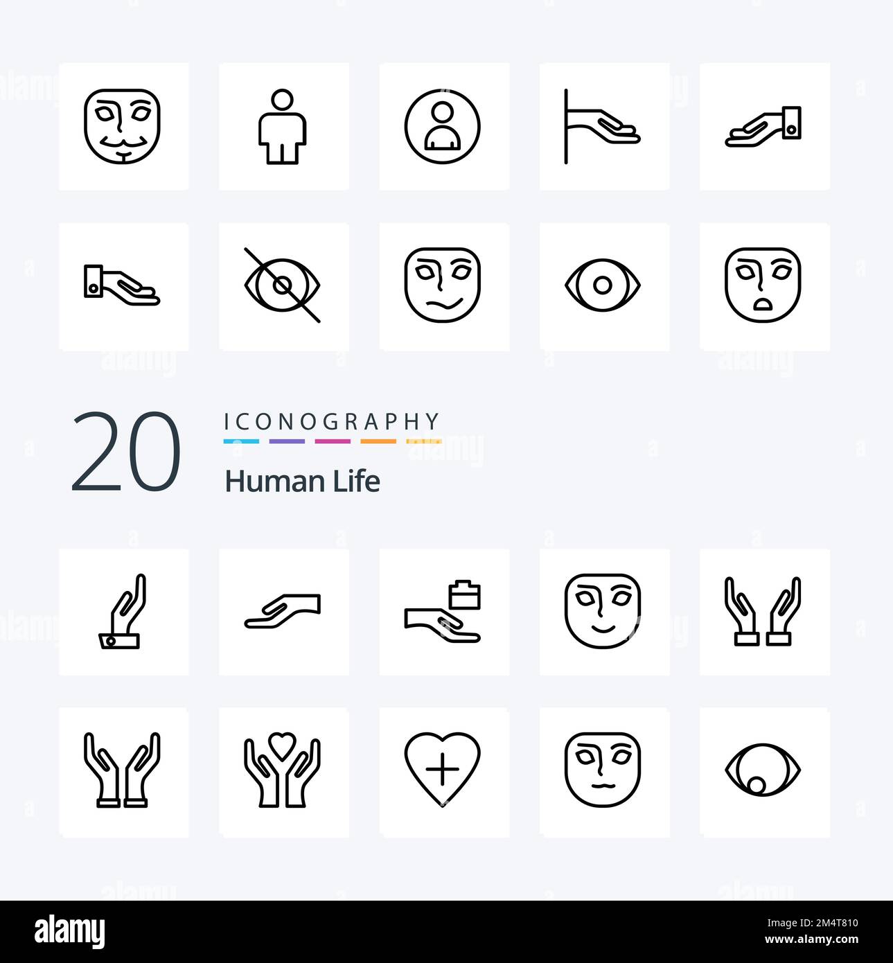 20 Human Line icon Pack like happy emotion user share folder Stock ...