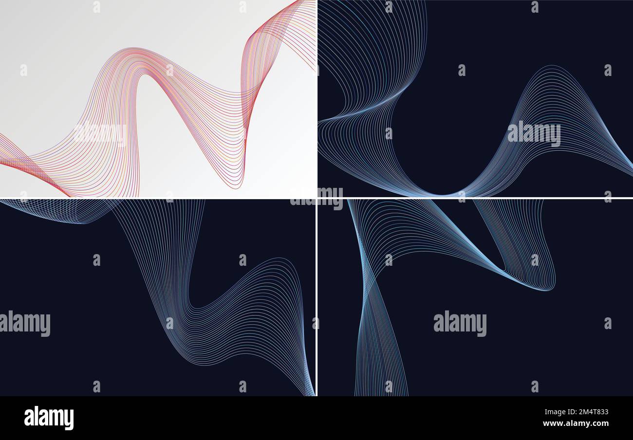 Our set of 4 vector line backgrounds adds a professional touch Stock ...