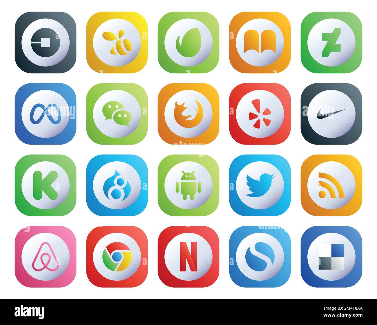 20 Social Media Icon Pack Including android. kickstarter. facebook ...