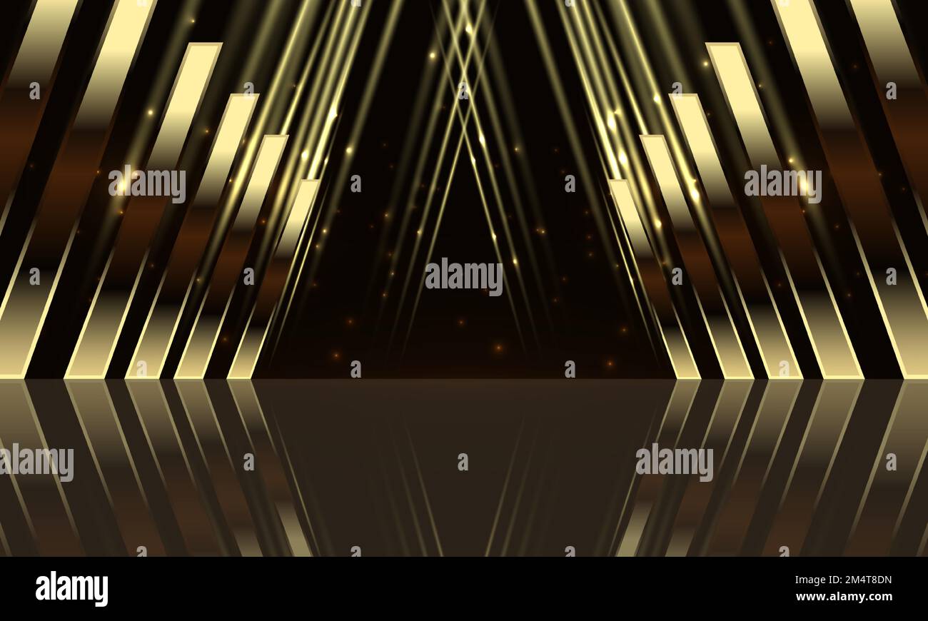 Award ceremony background with golden shapes and light rays. Abstract ...