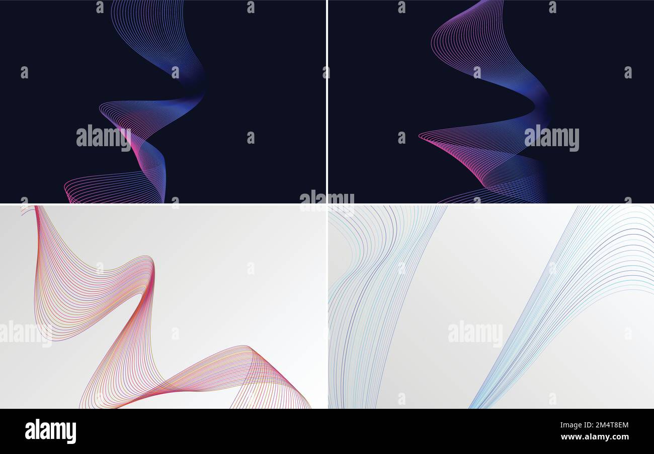 Our set of 4 vector line backgrounds adds a modern touch Stock Vector ...