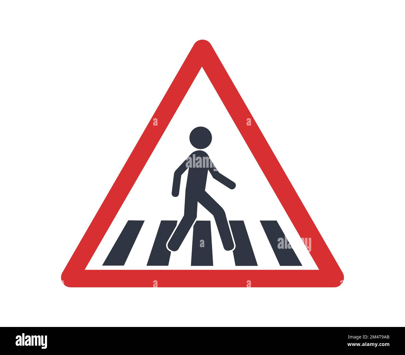 Pedestrian crossing traffic sign. Concept of traffic regulations Stock ...