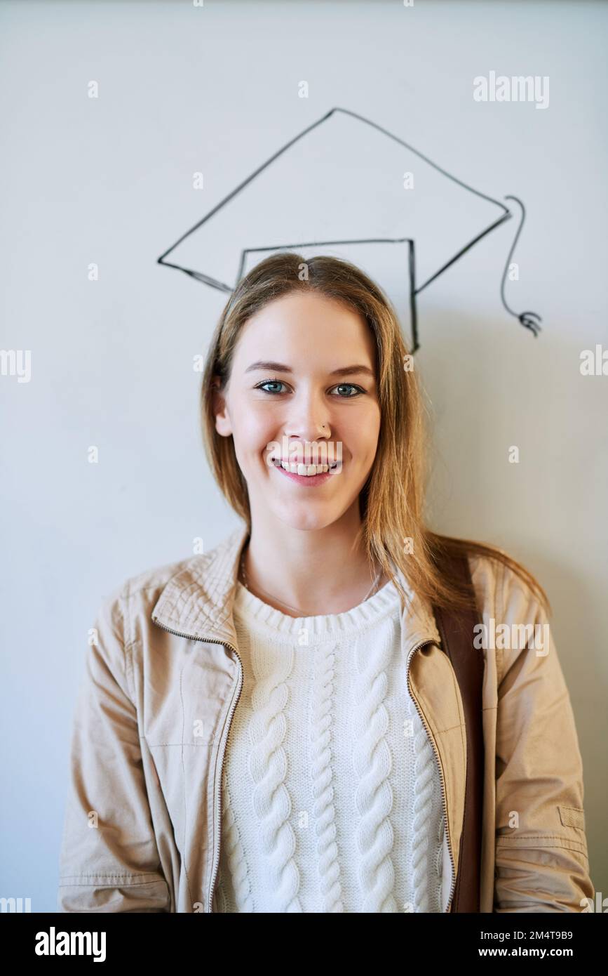 I cant wait for that day...Cropped portrait of a young university ...