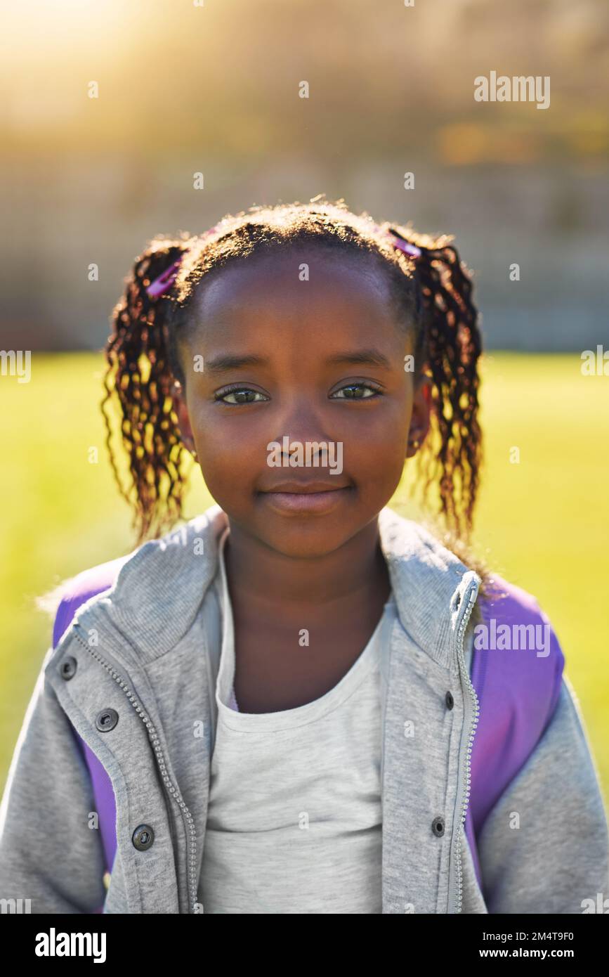 Shes ready to learn and excel at school. Portrait of an elementary ...