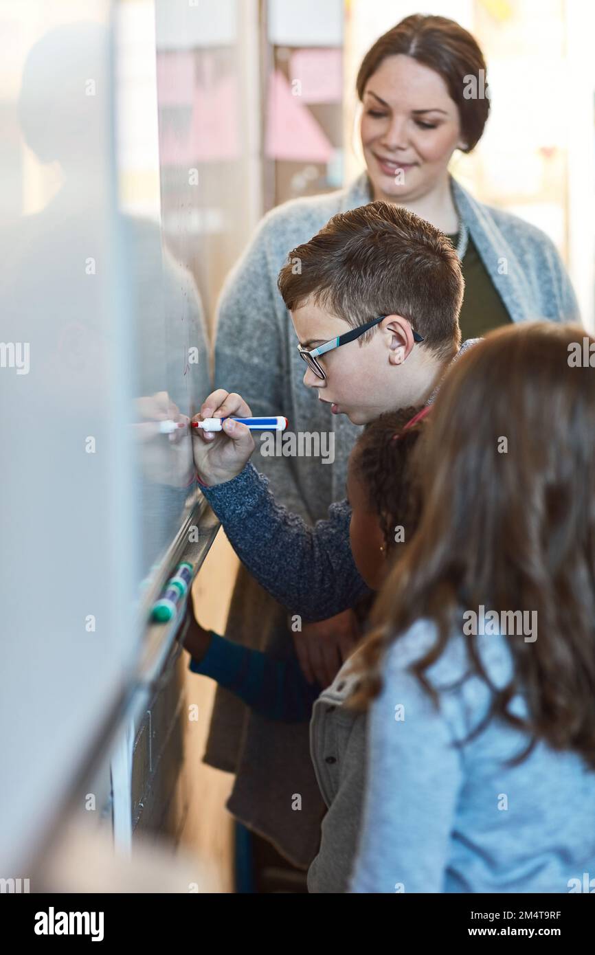 Excellent ideas can come from anywhere. an elementary school boy ...