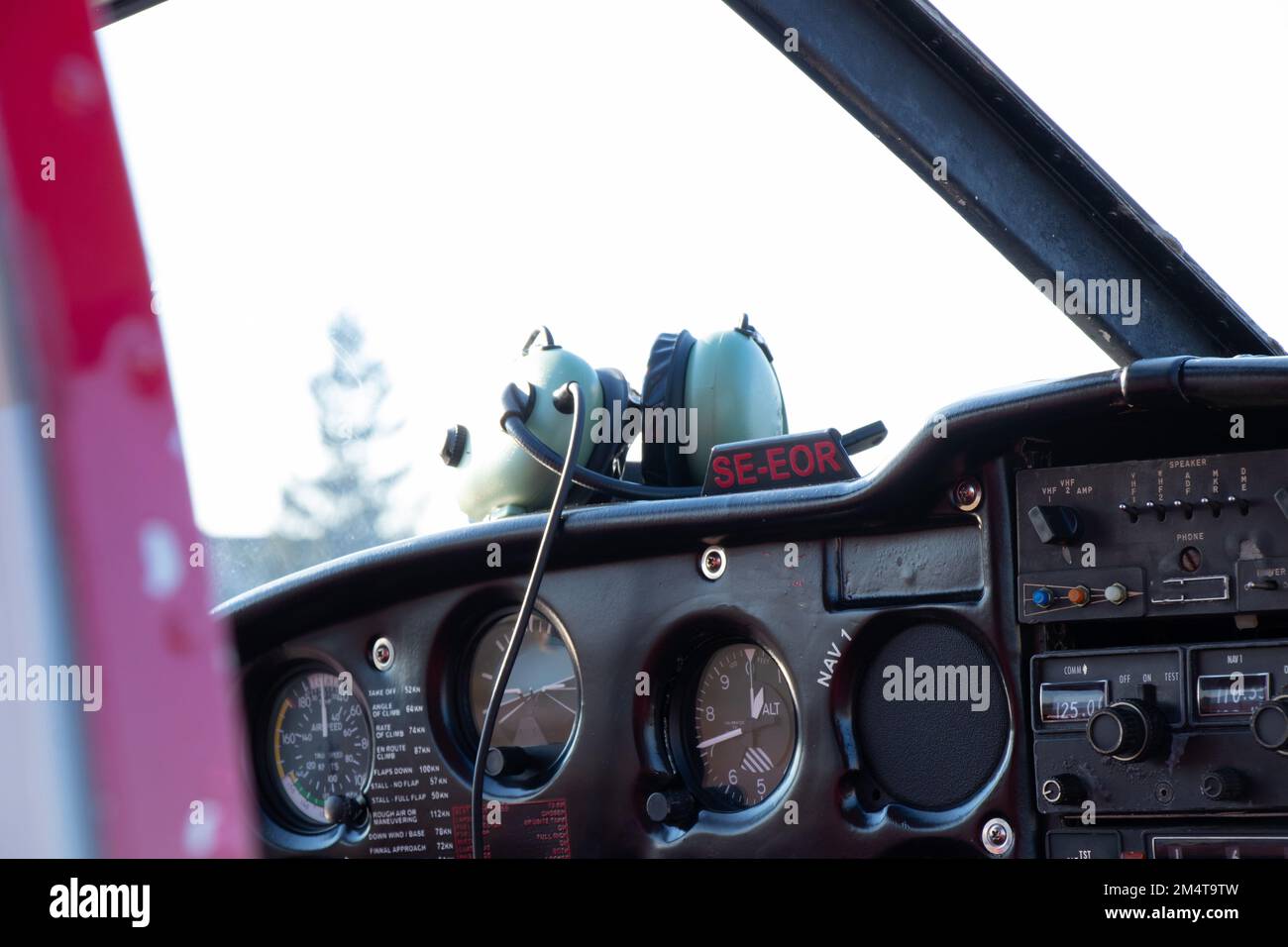 small red airplane pilot's cabin Stock Photo - Alamy