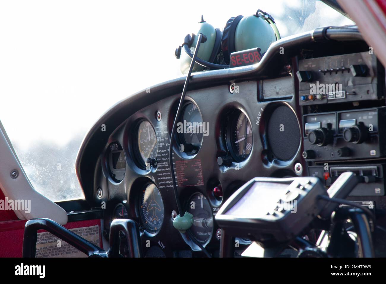 small red airplane pilot's cabin Stock Photo - Alamy