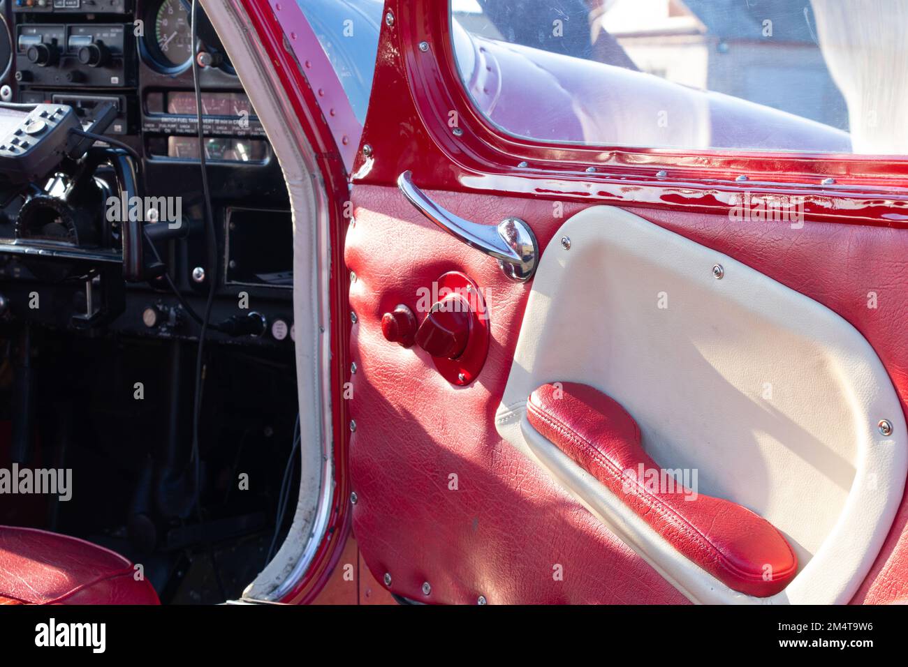 small red airplane pilot's cabin Stock Photo - Alamy