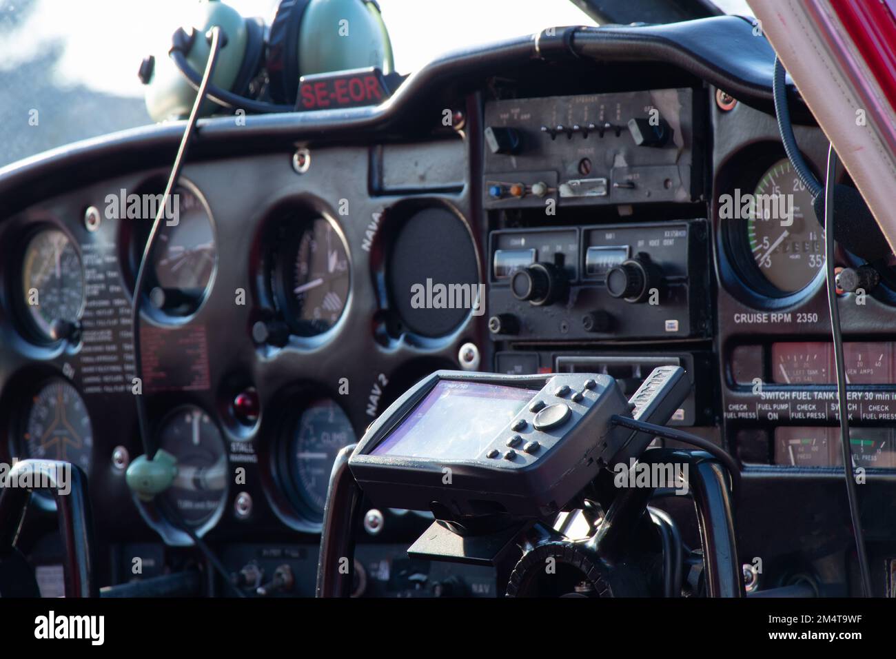 small red airplane pilot's cabin Stock Photo - Alamy