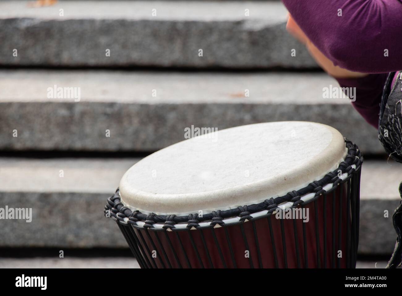 playing the drum with hands close-up, musical instrument Stock Photo ...