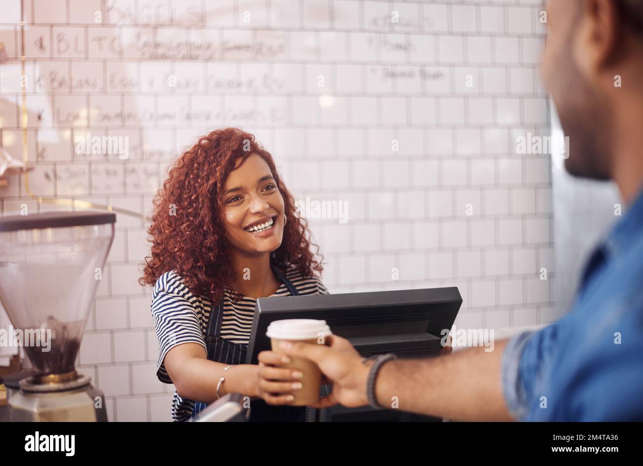 Man serving cafe hi-res stock photography and images - Alamy
