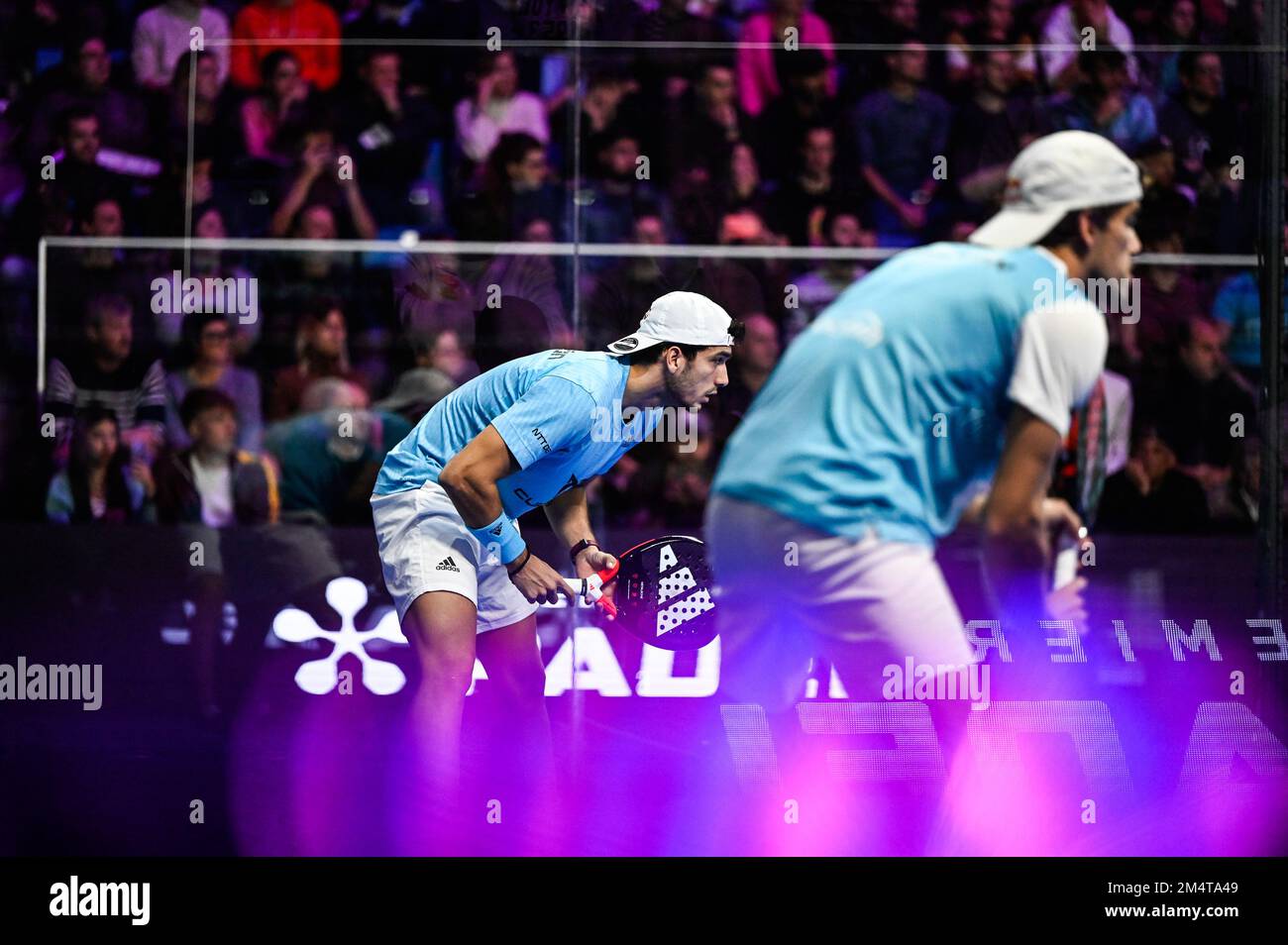 Juan Lebron of Spain with Alejandro Galan of Spain during the Final of ...