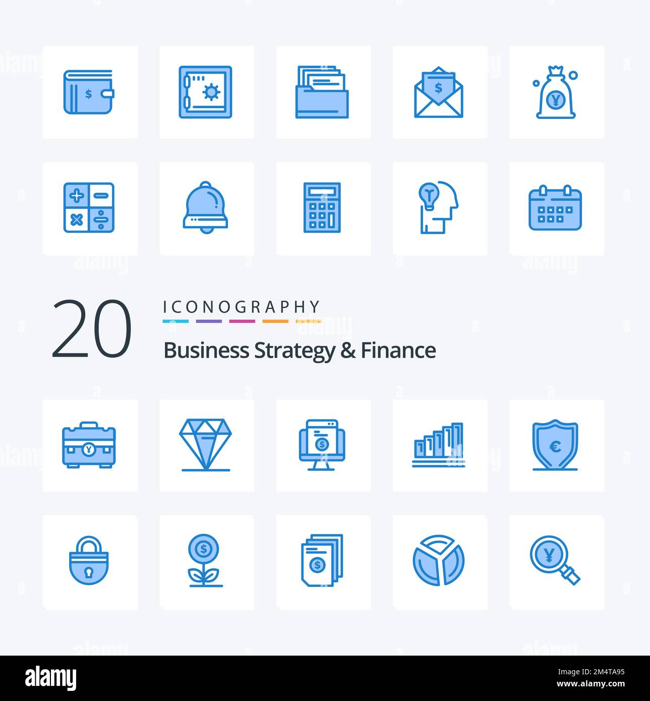 20 Business Strategy And Finance Blue Color icon Pack like business ...