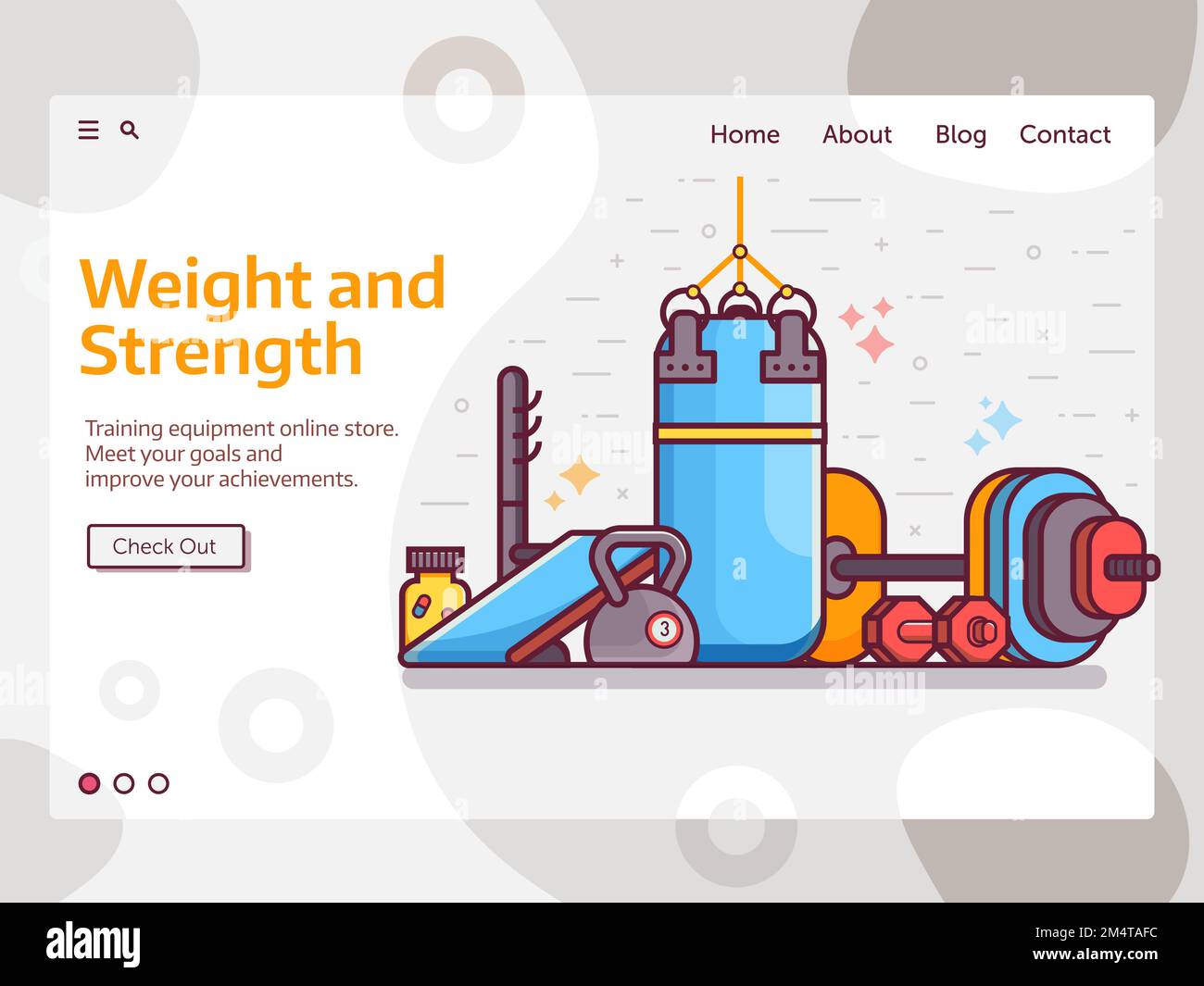 Weight and Strength Training Web Banner in Line Stock Vector Image ...