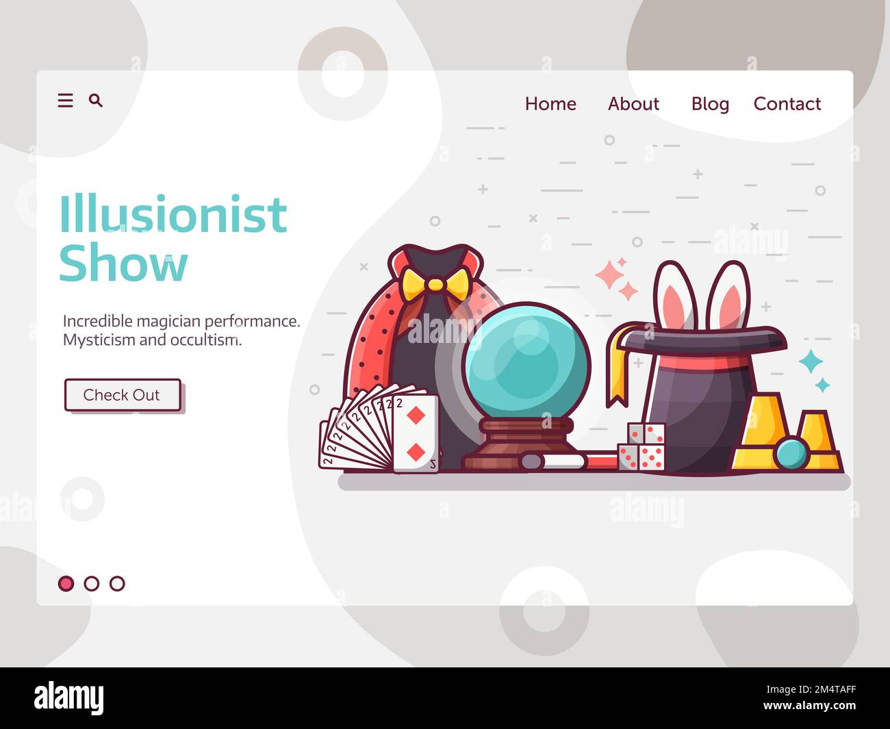 Illusionist Magic Show Line Art Web Banner Stock Vector Image & Art - Alamy