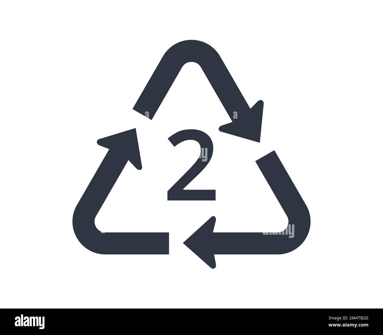 Recycle HDPE icon, number 2. Concept of ecology and packaging Stock ...