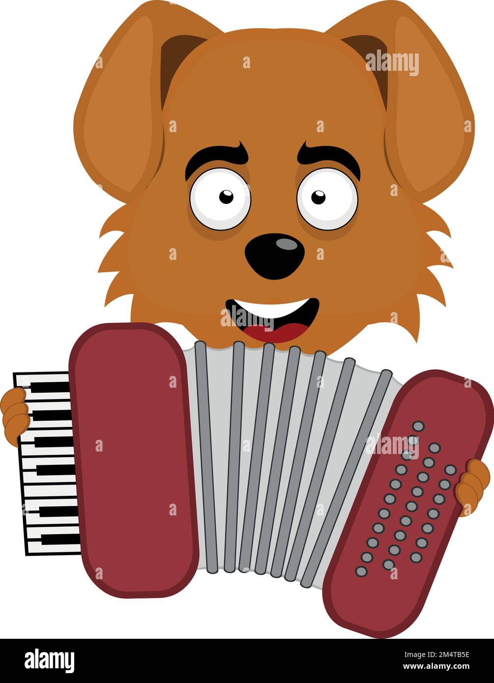 vector illustration of a dog cartoon musician, playing musical ...