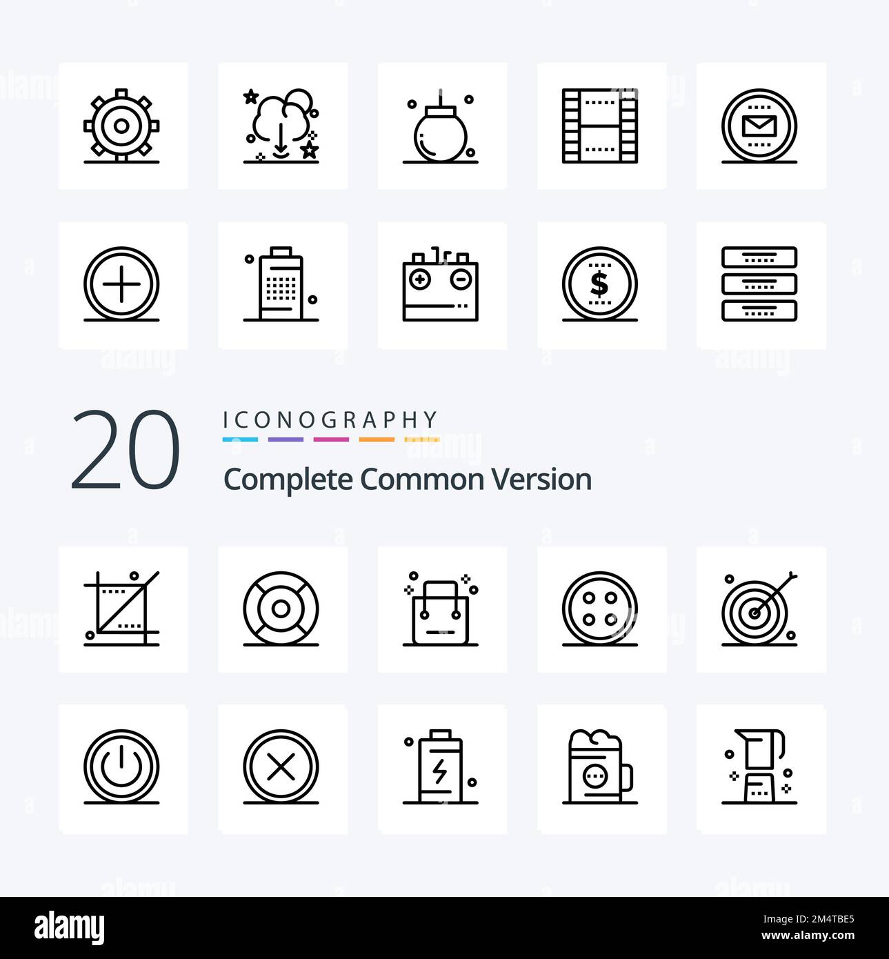 20 Complete Common Version Line icon Pack like sewing accessories ui ...