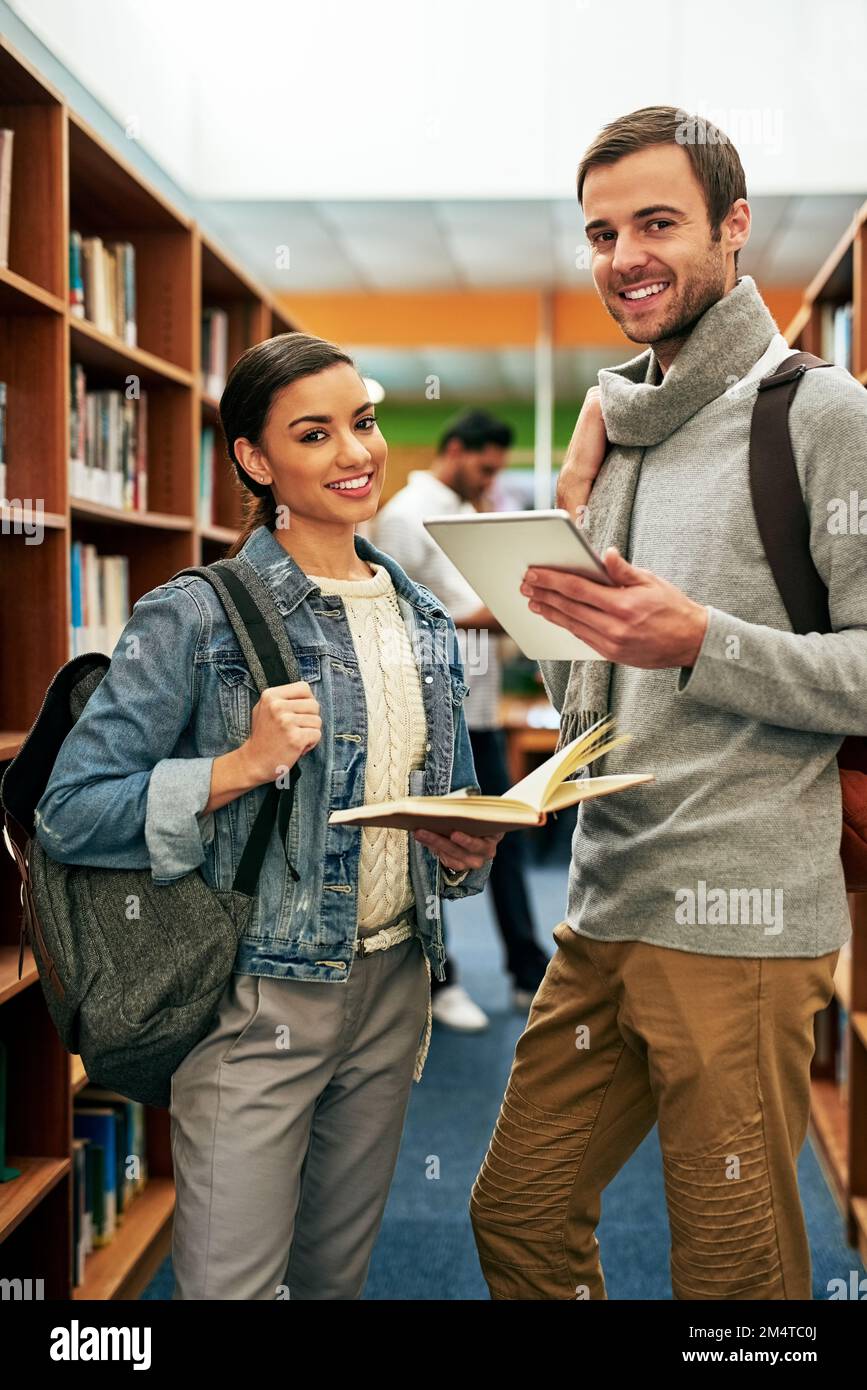 The student life requires hard work. Portrait of two university ...