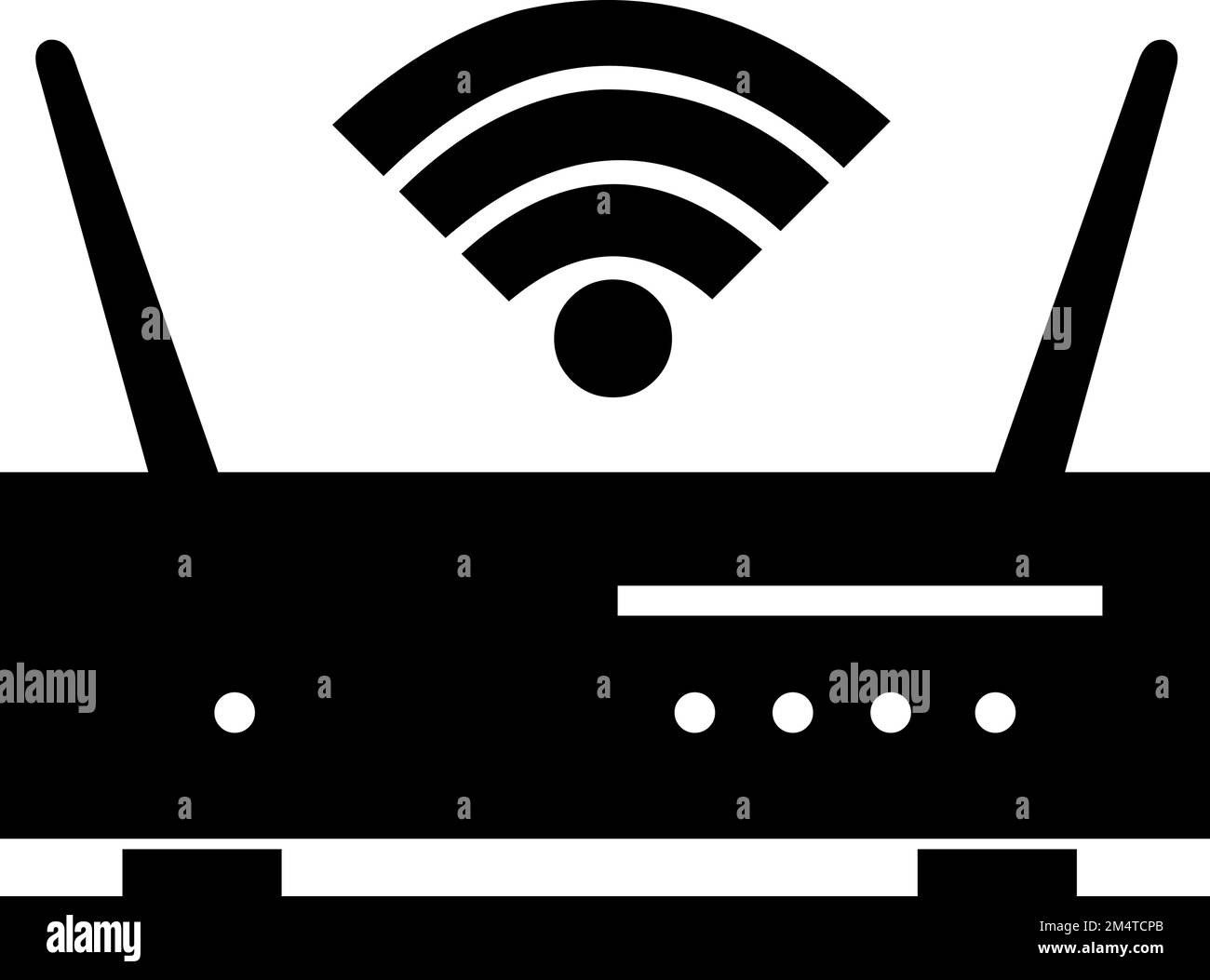 vector illustration of router icon or moden with wave frequencies Stock ...