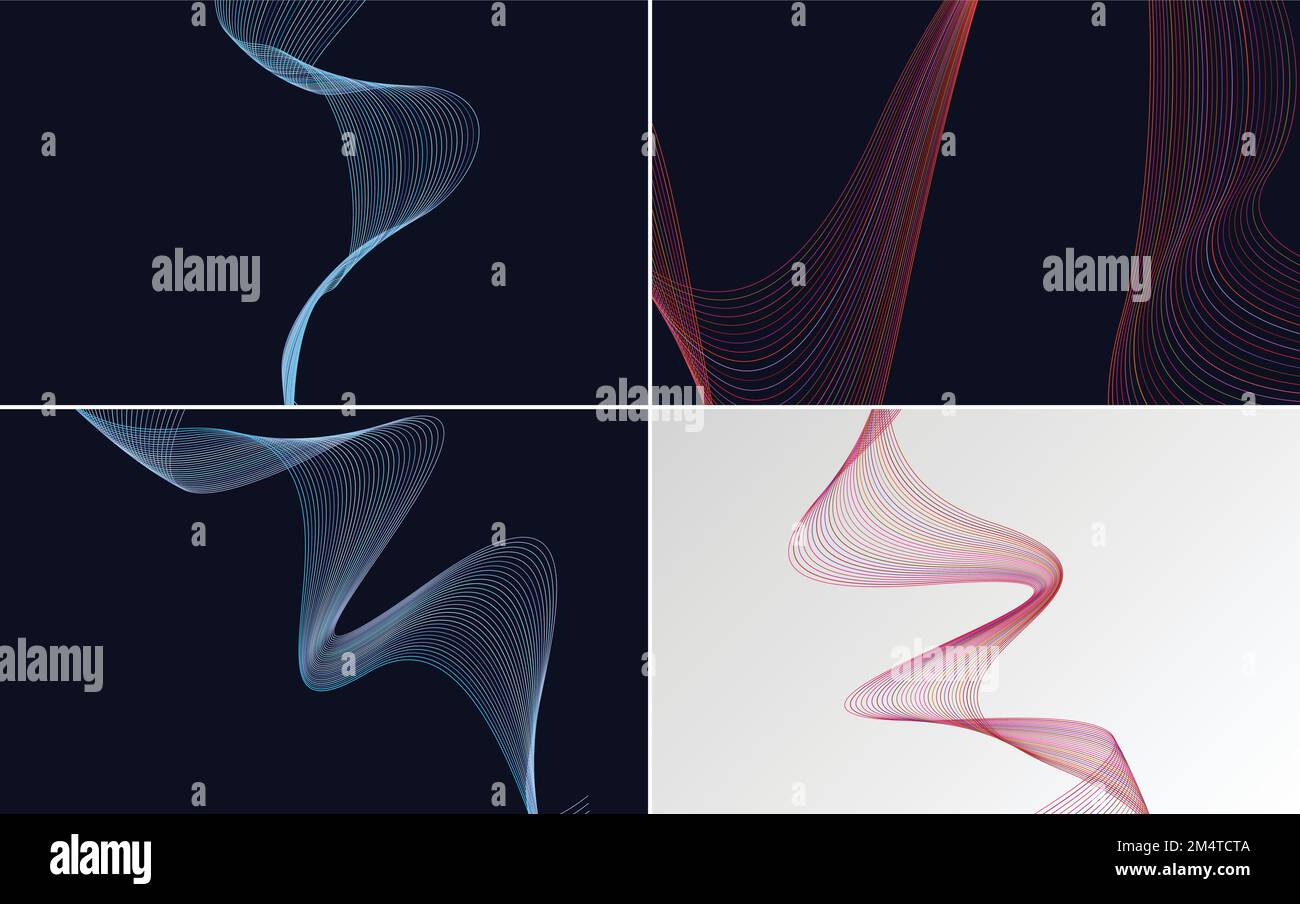 Set of 4 vector line backgrounds to elevate your designs to the next ...