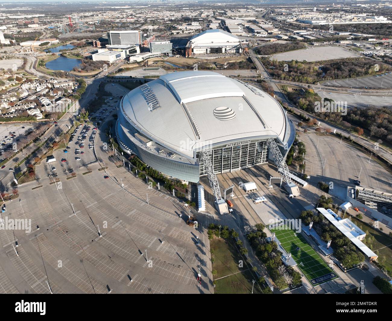 A general overall aerial view of AT&T Stadium, Tuesday, Dec. 20, 2022 ...