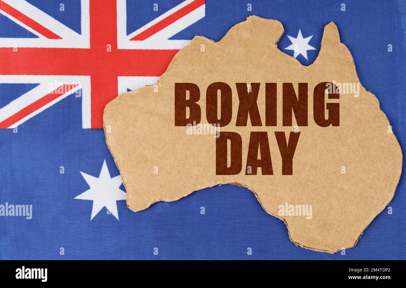 National concept of Australia. On the flag of Australia lies the ...