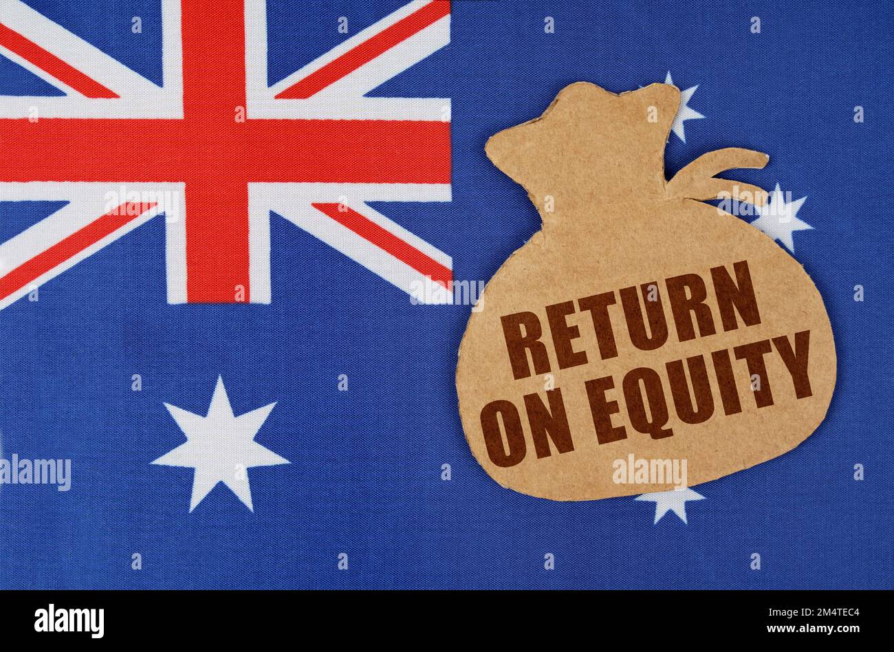 The concept of national economy and business. On the flag of Australia ...