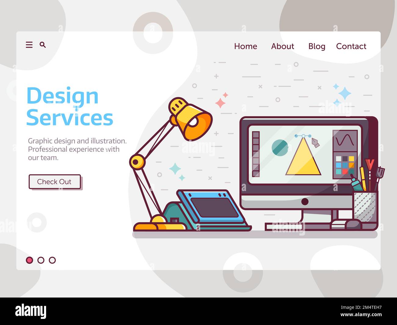 Graphic Design Services Web Banner in Line Art Stock Vector Image & Art ...