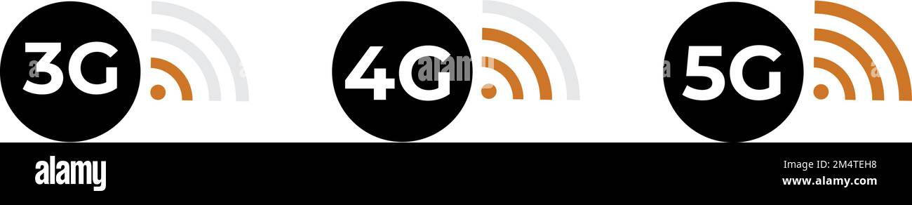 Modern vector Icons of 5g icon, 4g logo network vector technology 3g ...