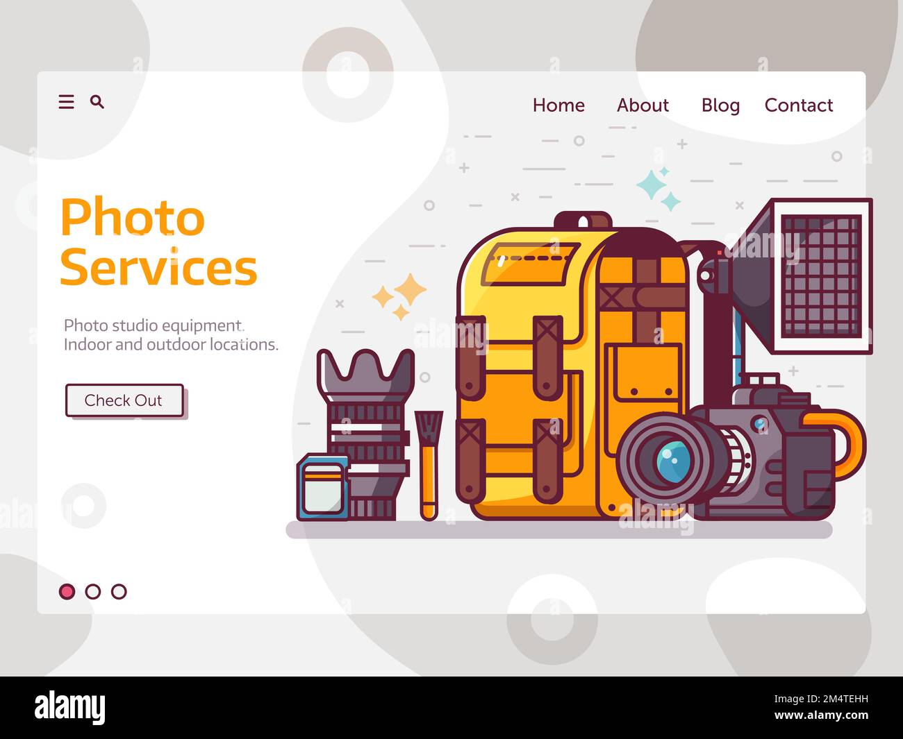 Photo Studio Services Web Landing Page Template Stock Vector Image ...