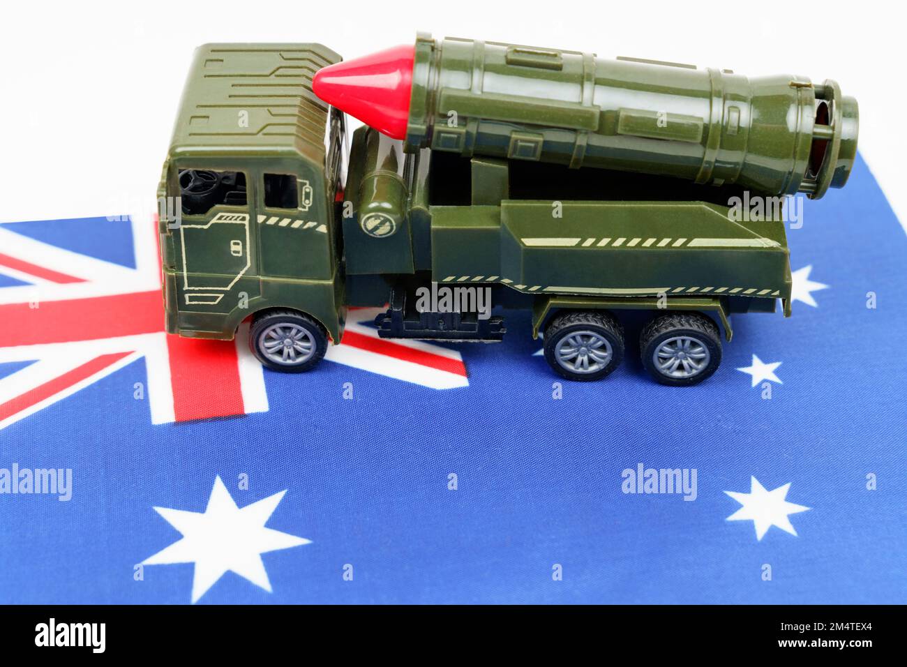 Military concept. The Australian flag has a rocket launcher. Symbols of ...