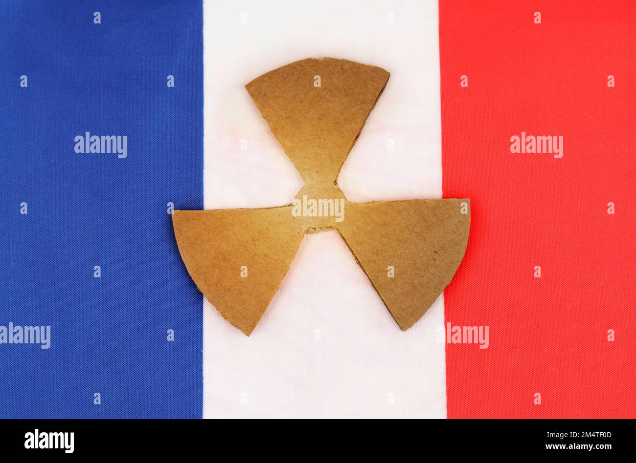 The concept of industry and radiation. The flag of France has a symbol ...