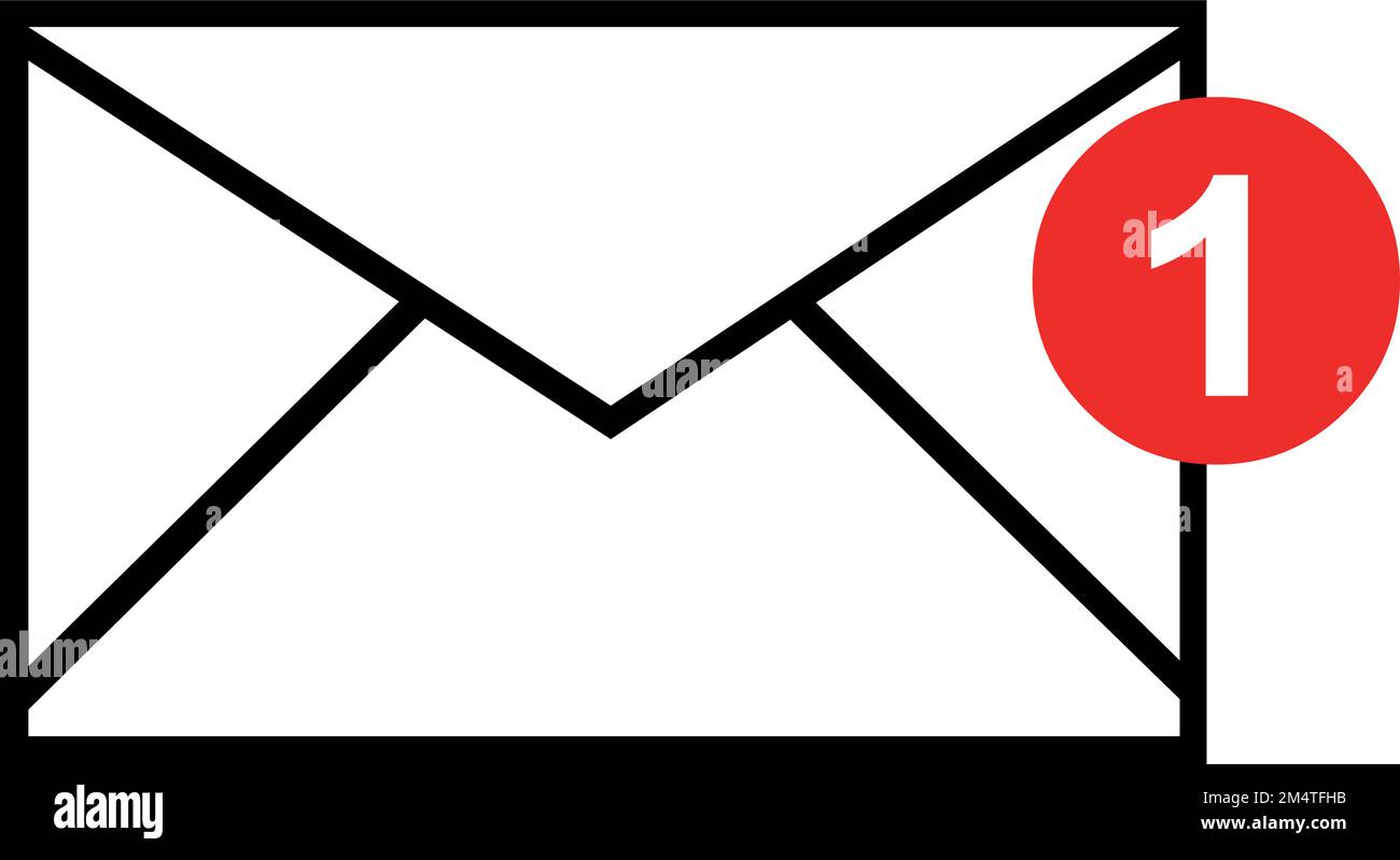vector illustration of text message icon of an envelope with a ...