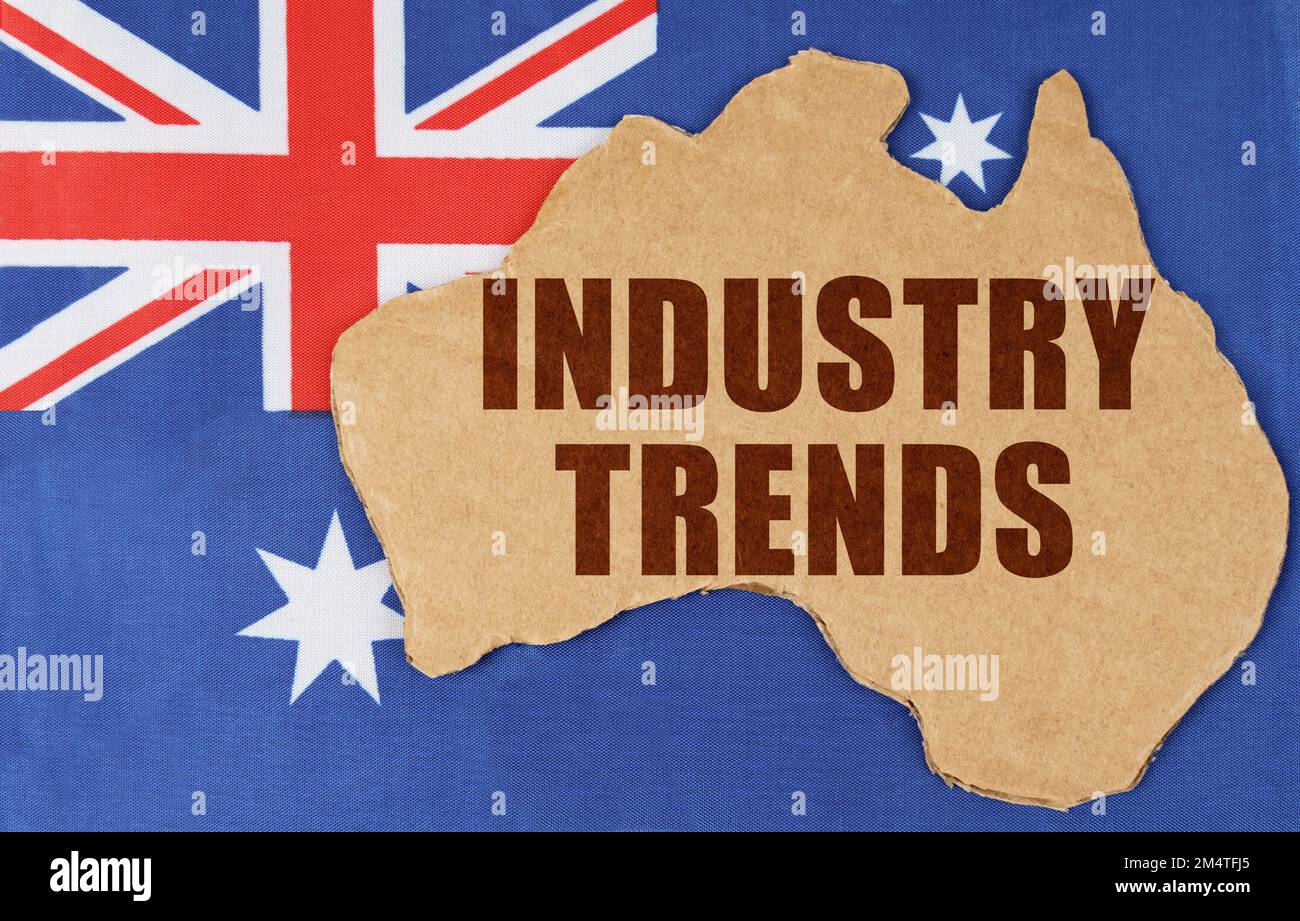 National concept of Australia. On the flag of Australia lies the ...