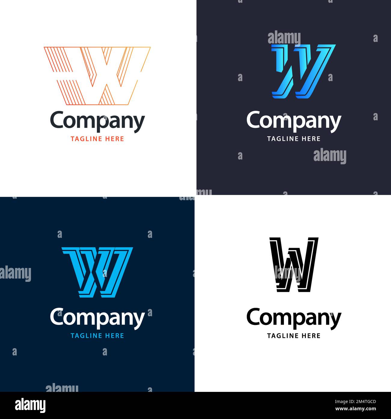 W symbol logos Stock Vector Images - Alamy
