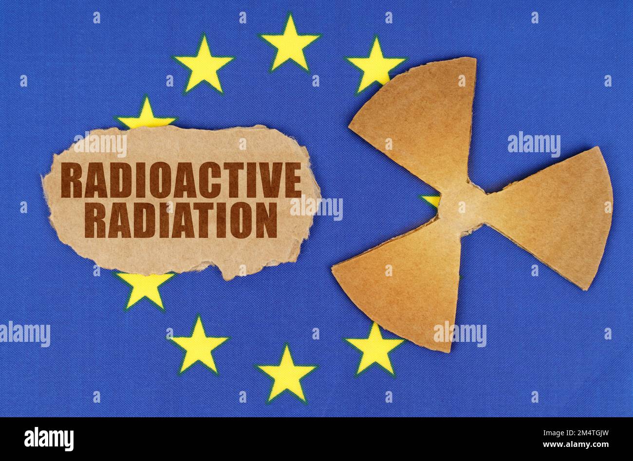 The concept of industry and radiation. On the flag of the European ...