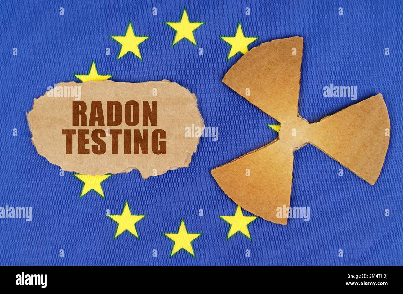The concept of industry and radiation. On the flag of the European ...