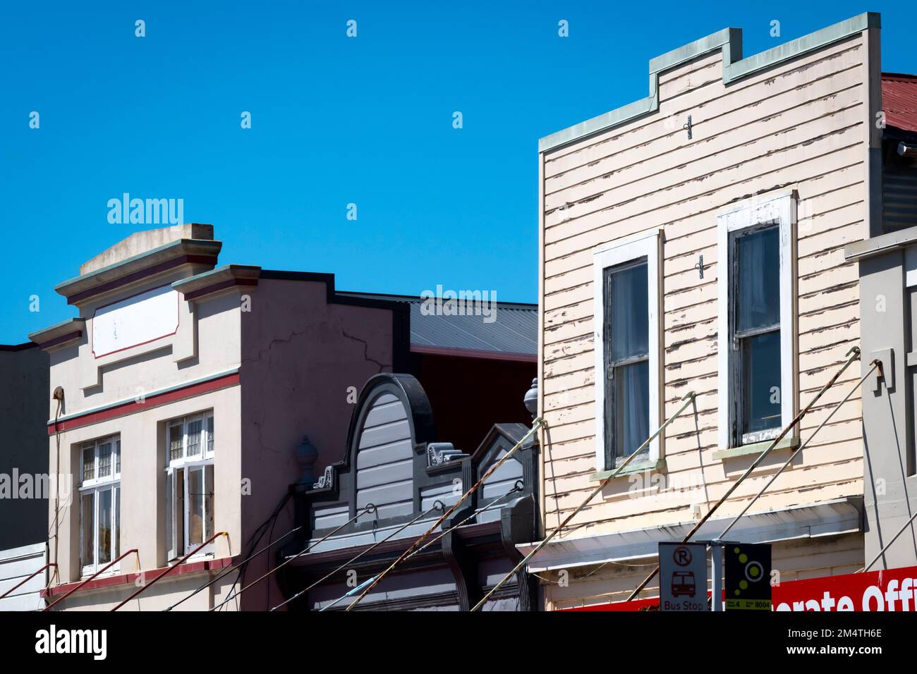 Old commercial building facades, Petone, Wellington, North Island, New ...