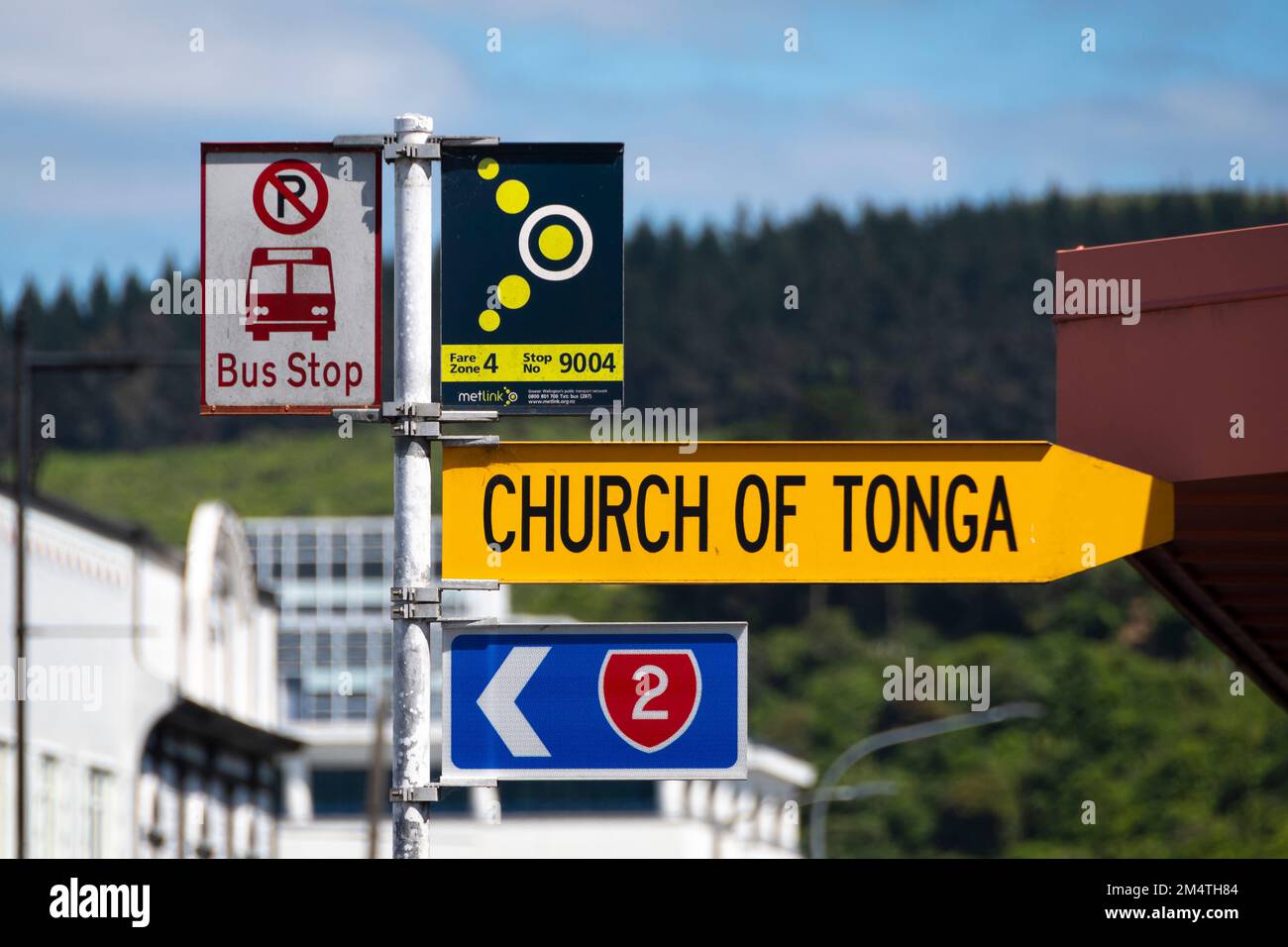 Street signs, Petone, Wellington, North Island, New Zealand Stock Photo ...